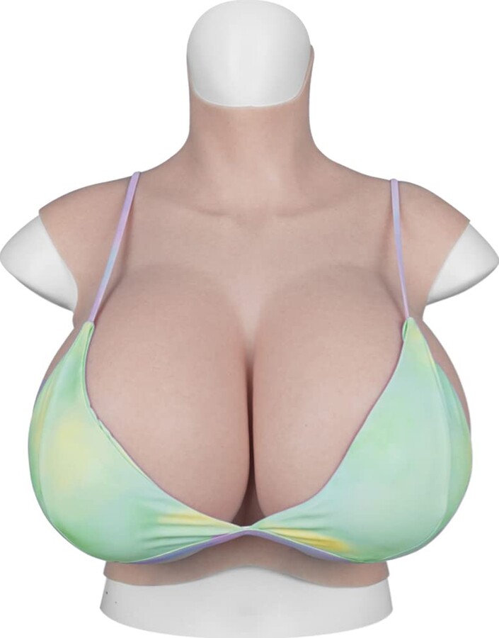 YRZGSAWJ Crossdressers Huge Breast Forms K S Z Cup Silicone Filled Breastplate Fake Breasts ...