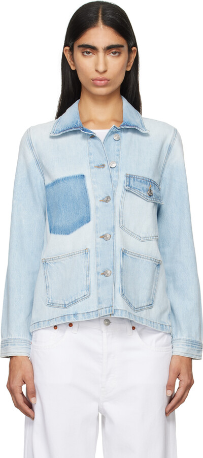 Frame Blue Chore Denim Jacket - ShopStyle