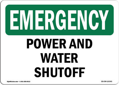 SignMission Power and Water Shutoff Sign - ShopStyle Home Office