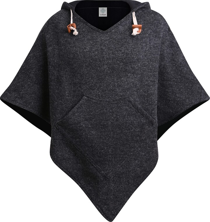 virblatt - poncho men | wool & fleece | wool poncho men pancho hooded ...