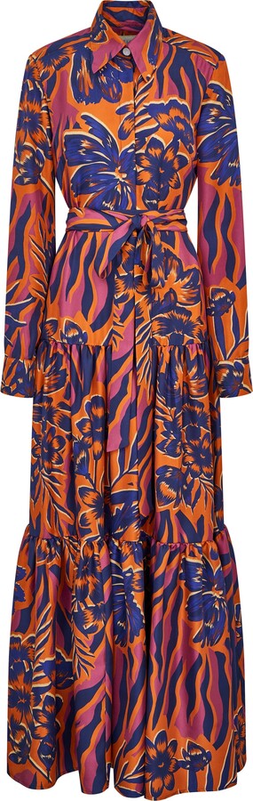Sika'a - Kaziah Floral Print Silk Twill Maxi Shirt Dress - ShopStyle