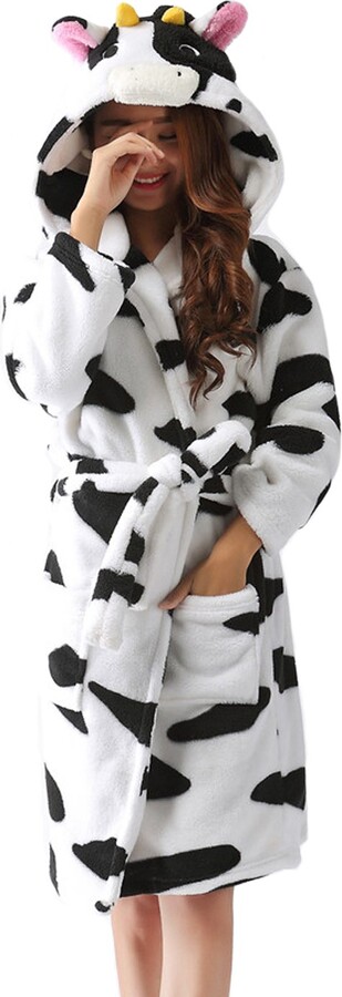 DELEY Unisex Couple Women Animal Cartoon Coral Fleece Warm Hooded ...