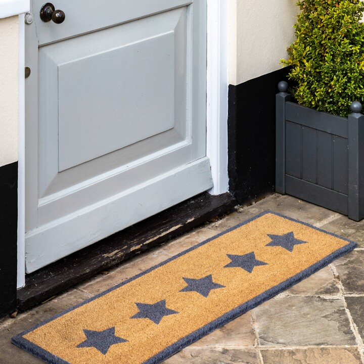 Cedar & Sage Multi Star Coir Double Doormat Yellow/Grey - ShopStyle