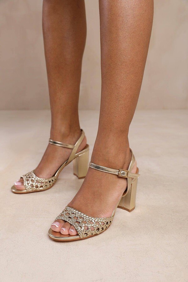 Where's That From 'Cuba' Wide Fit Plaited Design Mid Block Heels ...