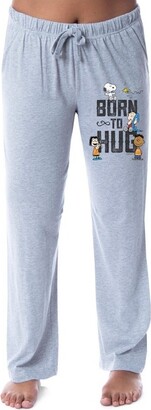 Intimo Peanuts Womens' Snoopy Charlie Brown Born To Hug Sleep Pajama Pants (Large) Grey - ShopStyle
