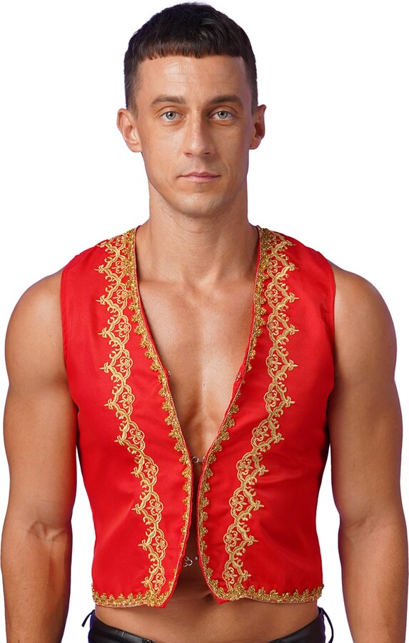 CHICTRY Men Victorian Vest Steampunk Gothic Waistcoat Arabian ...