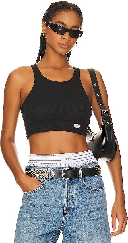 Alexander Wang Womens Cropped Classic Racer Tank - ShopStyle Tops