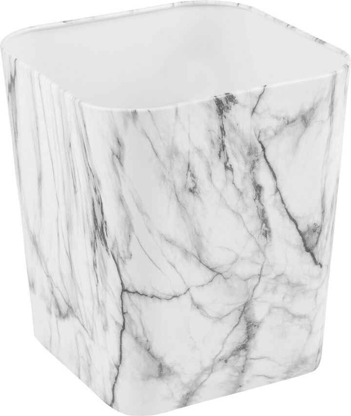 mDesign Small Metal 2.3 Gallon Trash Can, Square Waste Basket Bin, Soft Brass - ShopStyle Bath ...