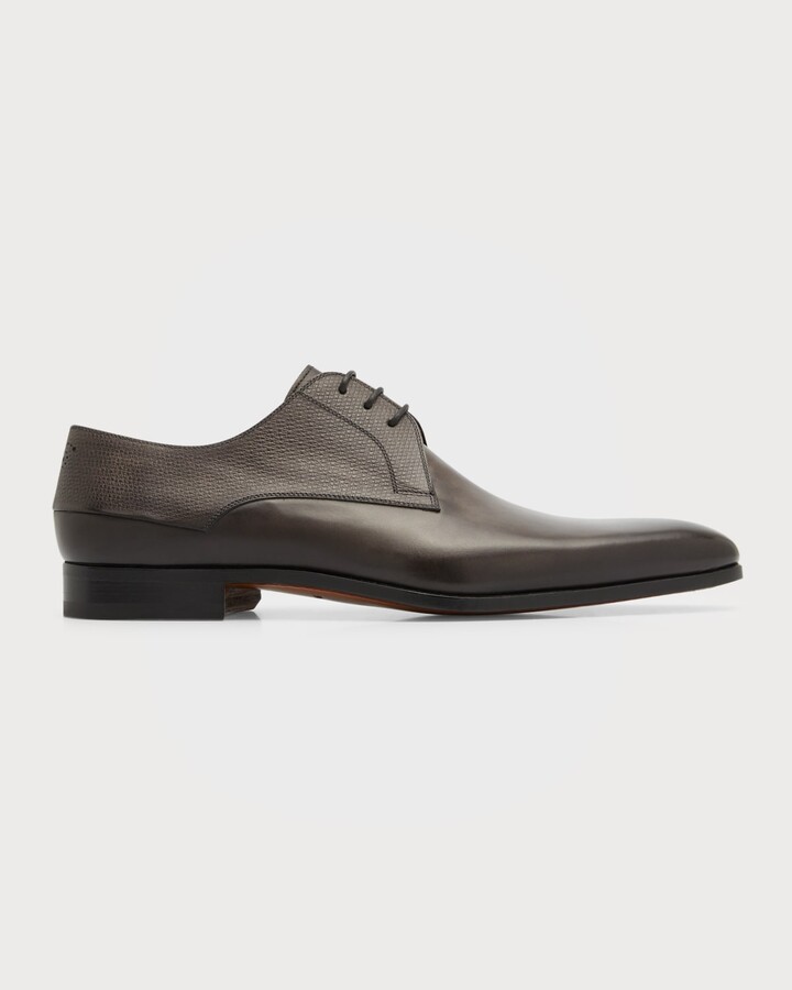 Magnanni Men's Half-Textured Leather Derby Shoes - ShopStyle