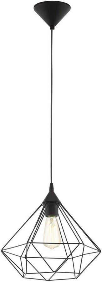 Loops Hanging Ceiling Pendant Light Black Wire Cage 1x E27 Hallway ...