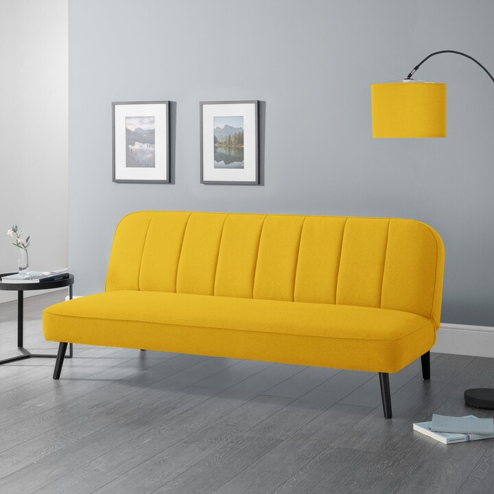 Dunelm Miro Linen Clic Clac Sofa Bed Mustard - ShopStyle