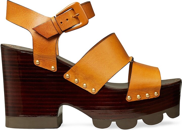 Tory Burch Stud Leather Clog Sandals - ShopStyle