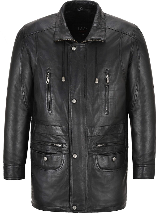 Smart Range Leather Men's Leather Car Coat Black Soft Real Lambskin ...