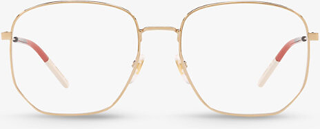 Gucci Womens Gold GG0396O Hexagon-frame Metal Glasses - ShopStyle ...