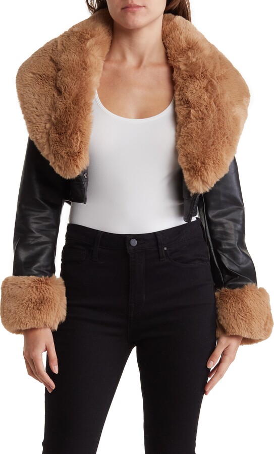 AZALEA WANG Faux Fur Collar Faux Leather Jacket - ShopStyle