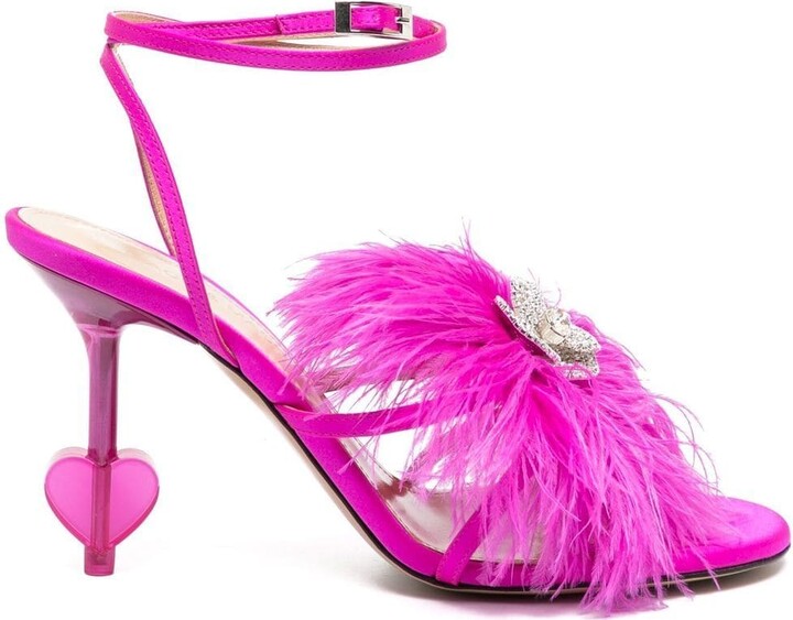 MACH & MACH Heather-Front Heart-Heel Sandals - ShopStyle