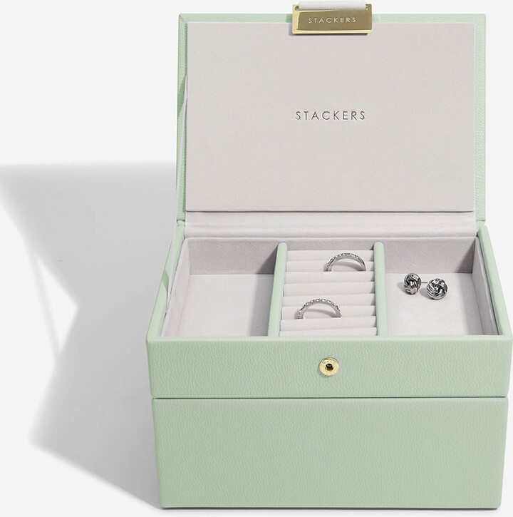 Stackers Mini 2 Set Jewellery Box - Sage - ShopStyle
