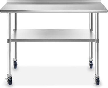GRIDMANN 24" W x 48" L Stainless Steel Work Table with Undershelf ...