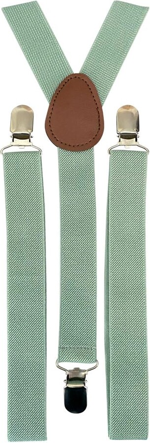 DB Dickie Bow Men's Vintage Braces Adjustable Heavy Duty Clasps (Sage ...