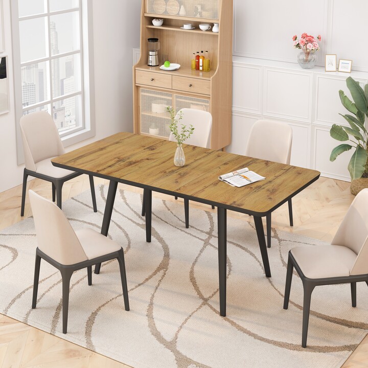 EDWINRAYLLC MDF Material Modern Square Functional Dining Table for ...