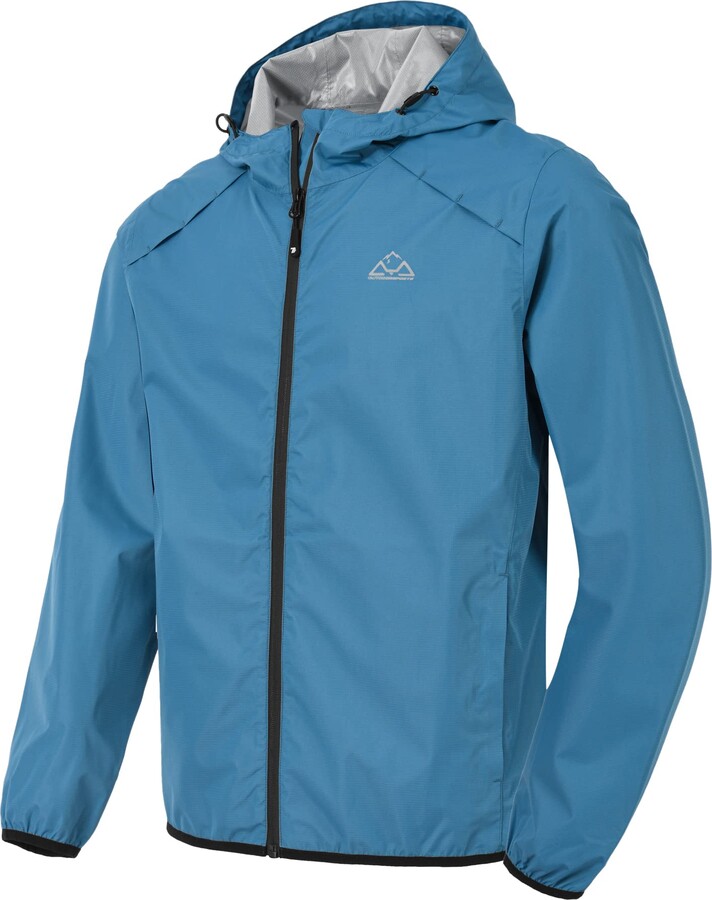 Rdruko Waterproof Running Jackets Mens Full Zip Light Packable Rain ...