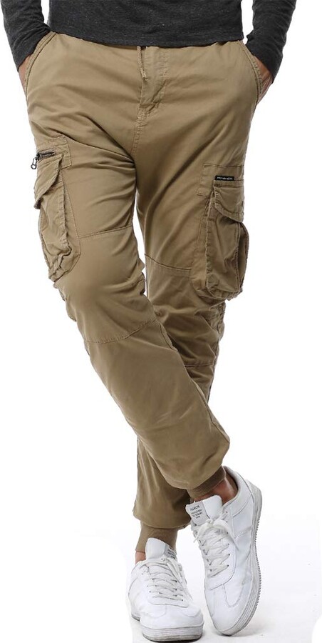Clocore Men's Cargo Combat Trousers Slim Fit Cotton Sweatpants Jogger ...