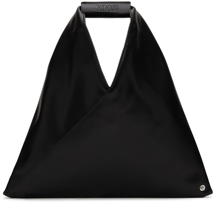 MM6 MAISON MARGIELA Black Faux-Leather Mini Triangle Tote - ShopStyle