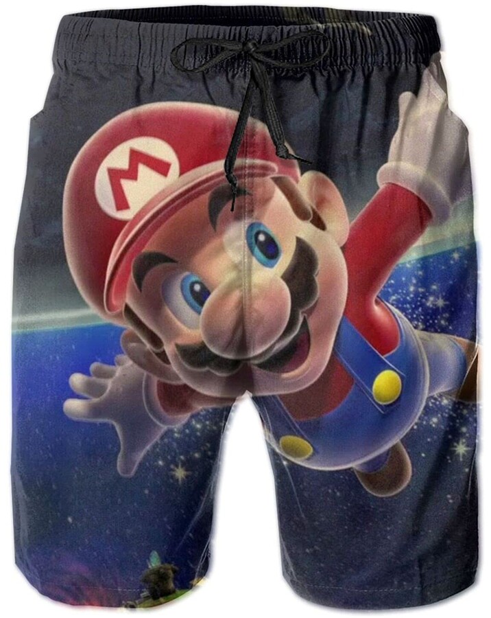 Hkdfjg Super Mario Men's Shorts Swim Trunks Casual Surf Beach Pants ...