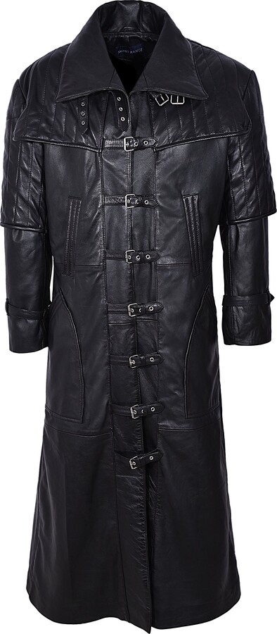 Smart Range Leather Men's Captain Black Full-Length Van Helsing Duster ...