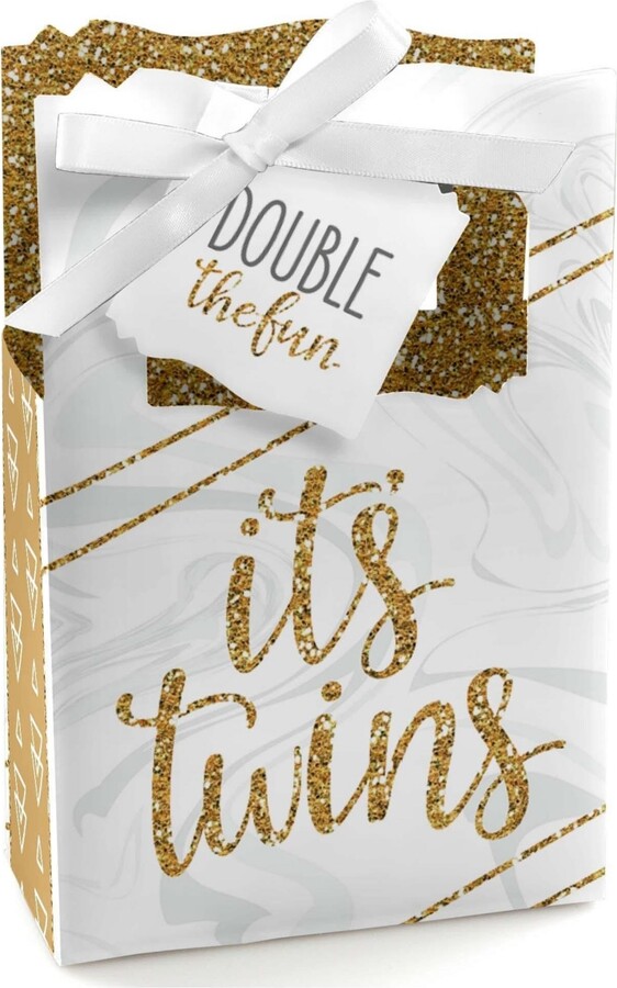 Big Dot of Happiness It's Twins Twins Baby Shower Favor Boxes - Set of ...