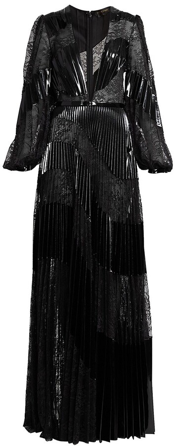 ZUHAIR MURAD Vinyl & Lace Gown - ShopStyle Long Sleeve Dresses
