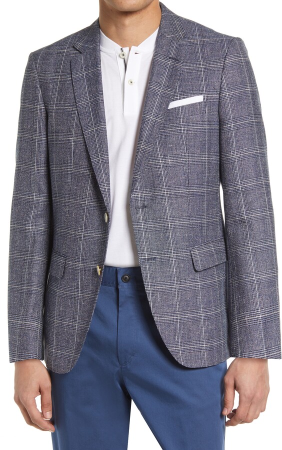 HUGO BOSS Hutson Plaid Virgin Wool & Linen Sport Coat - ShopStyle