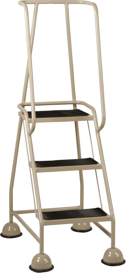 Loops 3 Tread Mobile Warehouse Steps BEIGE 1.43m Portable Safety Ladder ...