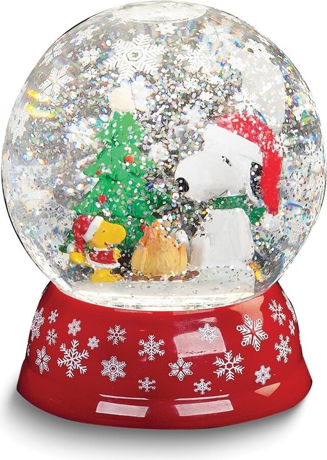 Curata Peanuts Led Lighted Snoopy at Campfire Swirl Water Globe ...