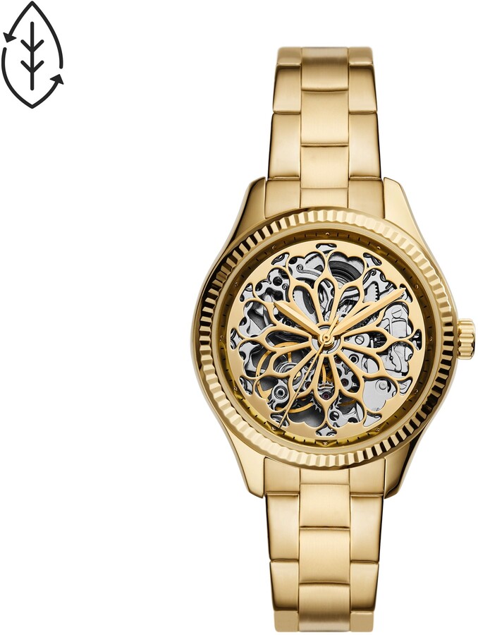 Fossil Women's Rye Automatic, Gold-Tone Alloy Watch - ShopStyle