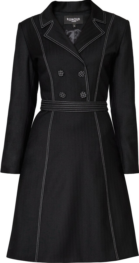 Rumour London - Annabel Virgin Wool Dress With Pleated Back ...