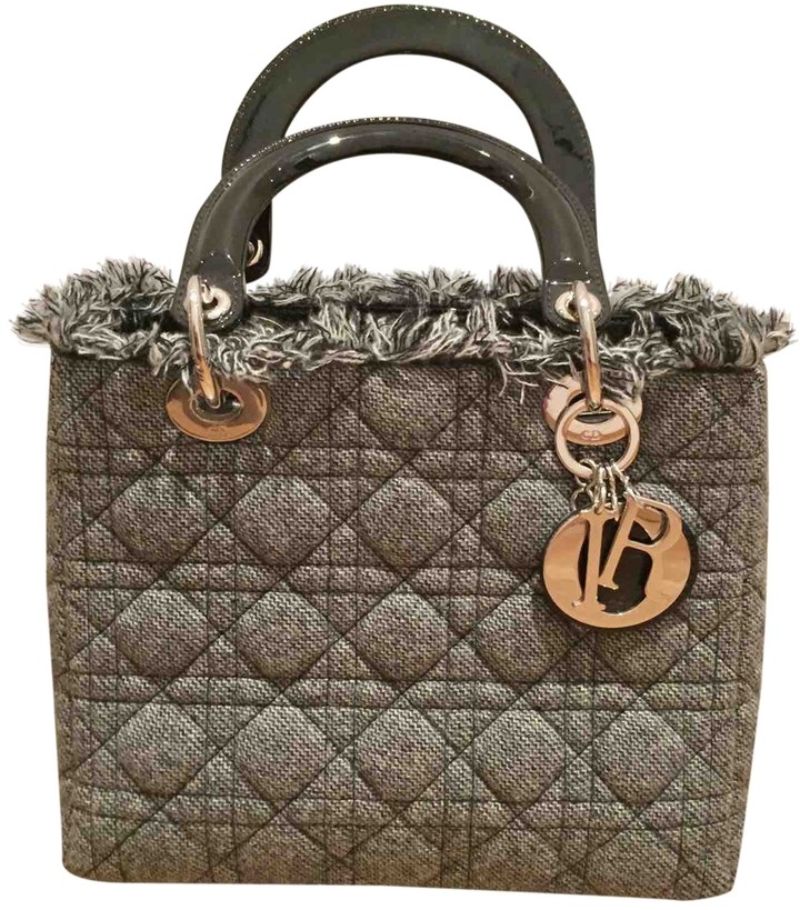 Christian Dior Lady Grey Wool Handbags - ShopStyle Bags