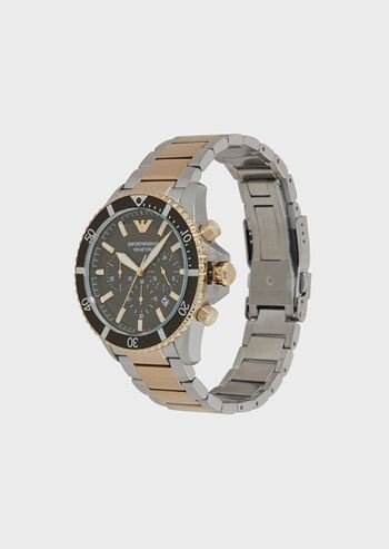 Emporio Armani Chronograph Two-Tone Stainless Steel Watch - ShopStyle