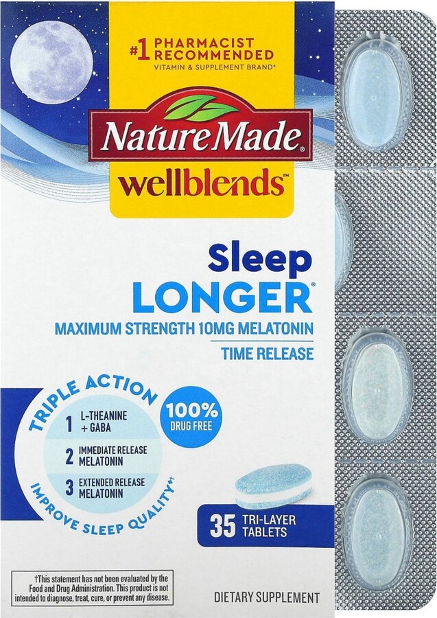 Nature Made Wellblends Sleep Longer Maximum Strength - 35 Tri-Layer ...