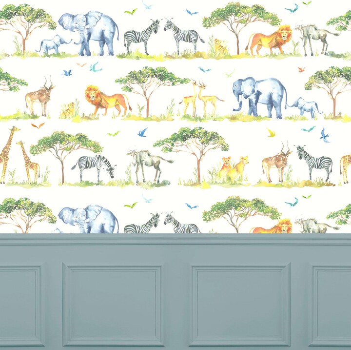 Voyage Maison Lets Animal Wide-Width Wallpaper By the Metre - ShopStyle ...
