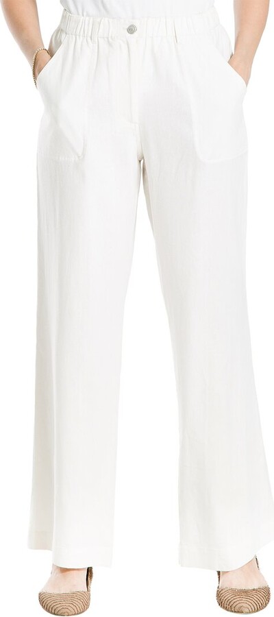 Max Studio Linen-Blend Wide Leg Long Pant - ShopStyle
