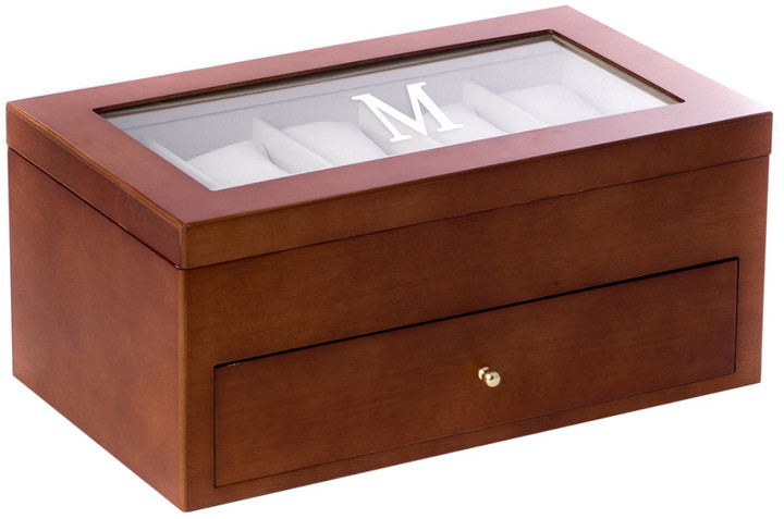 Bey-Berk Monogrammed Cherry Wood 20-Watch Box, (A-Z) - ShopStyle Watches