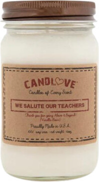 FizzIt Candlove Vanilla We Salute Teachers Soy Candle - Handmade, Long ...