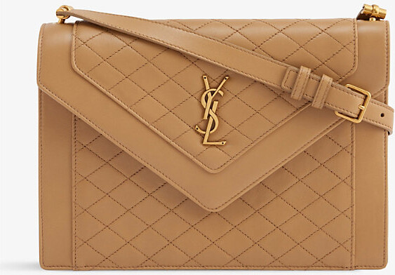 Saint Laurent Womens Natural Tan Gaby Leather Shoulder bag - ShopStyle