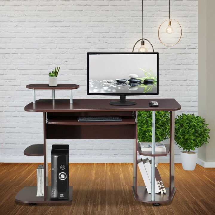 TOSWIN Techni Mobili Computer Desk Workstation Desk, With CPU Shelf and ...