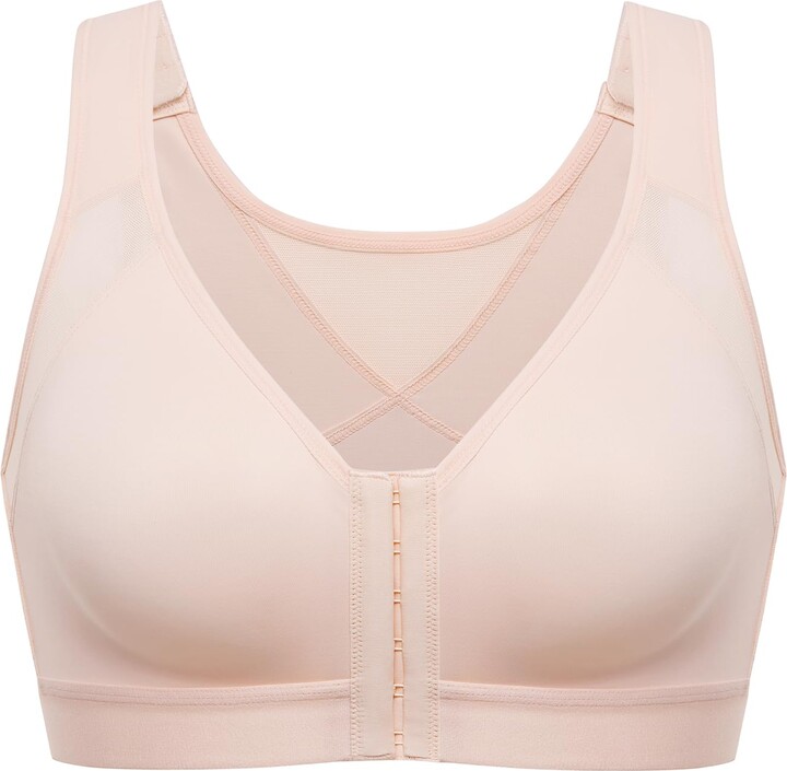 Delimira Women's Front Fastening Bras Full Cup Non Wired Back Support ...
