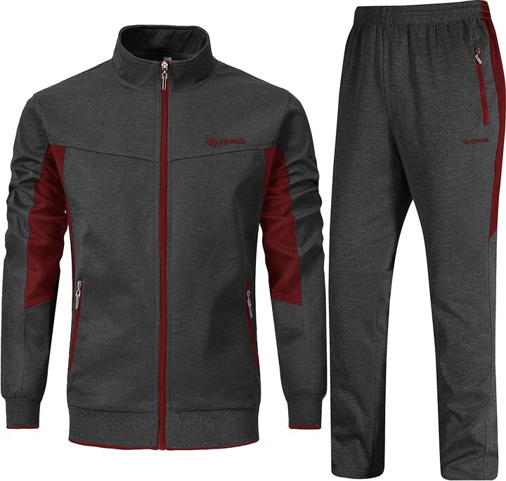 Rdruko Mens Tracksuits Sets Running Jackets Joggers 2 Piece Casual ...