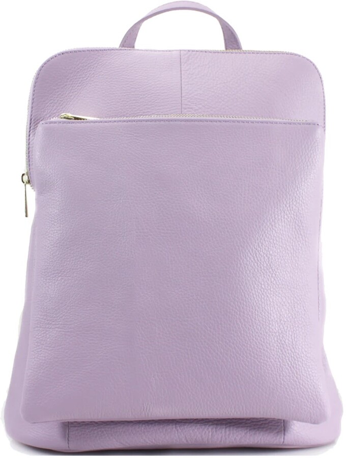 Sostter - Lilac Soft Pebbled Leather Pocket Backpack - ShopStyle