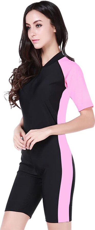 FYMNSI Swimsuit with Sleeves for Women One-Piece Short Sleeve Swimwear ...
