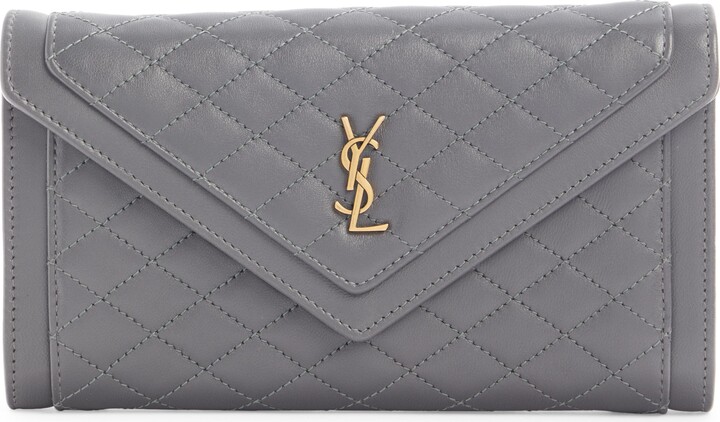 Saint Laurent Large Gaby Quilted Leather Envelope Wallet - ShopStyle